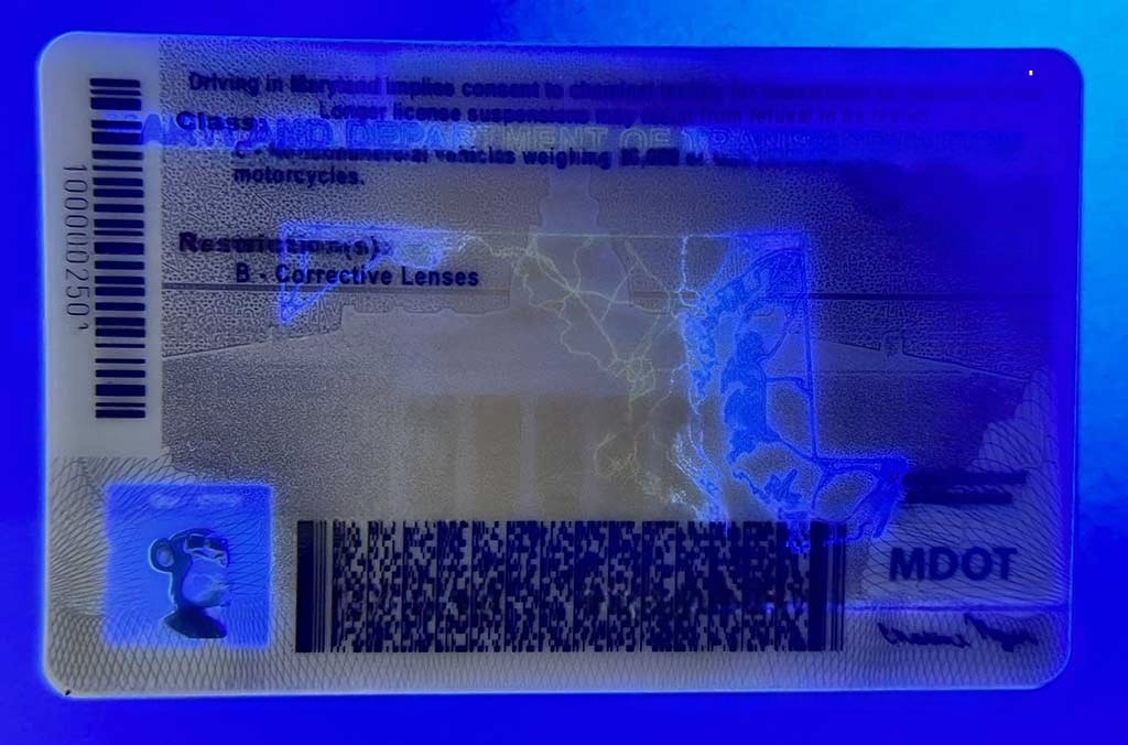 Maryland Driver License(New MD 2022 PolyCard) - Card ID | Buy Scannable ...